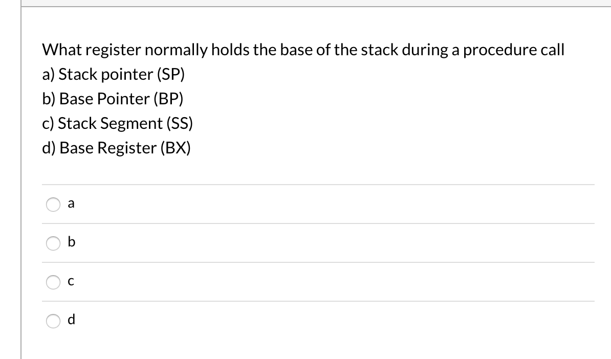 Solved If the stack pointer is pointing FFEOh (top of stack) | Chegg.com