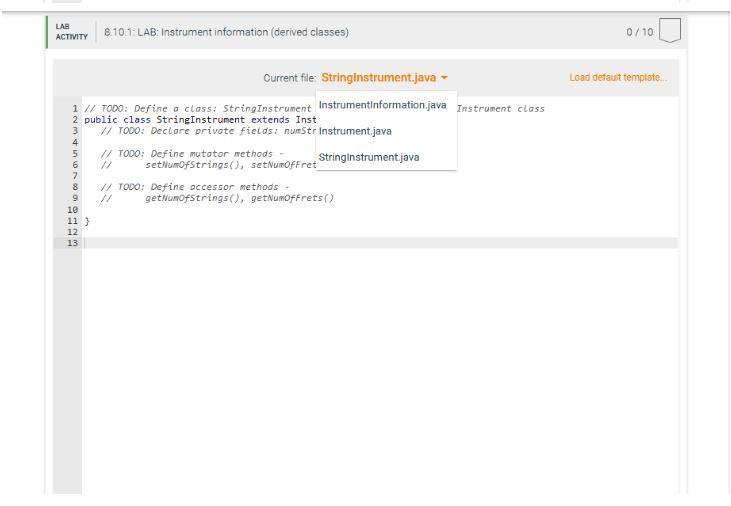 Solved 8.10 LAB: Instrument information (derived classes) | Chegg.com