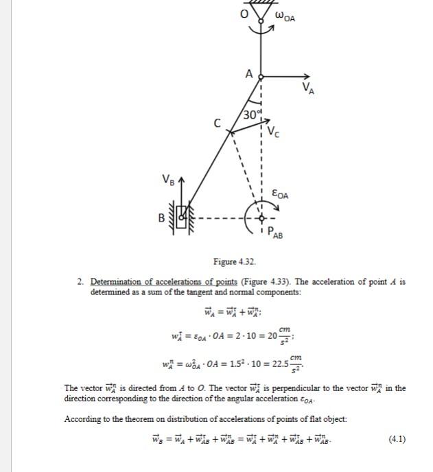 4.1 DETERMINATION OF VELOCITIES AND ACCELERATIONS OF | Chegg.com