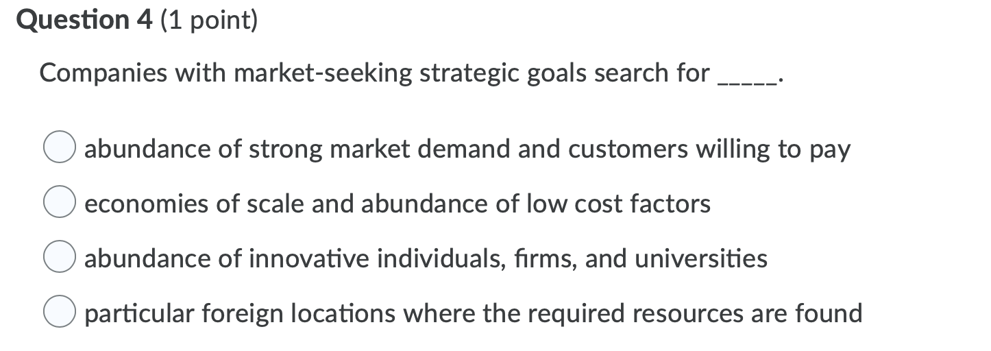 Solved Question 1 (1 point) A greenfield operation refers to | Chegg.com