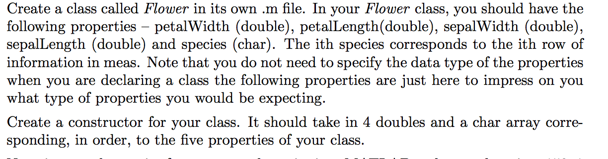 Solved creating class and constructor in MATLAB please | Chegg.com