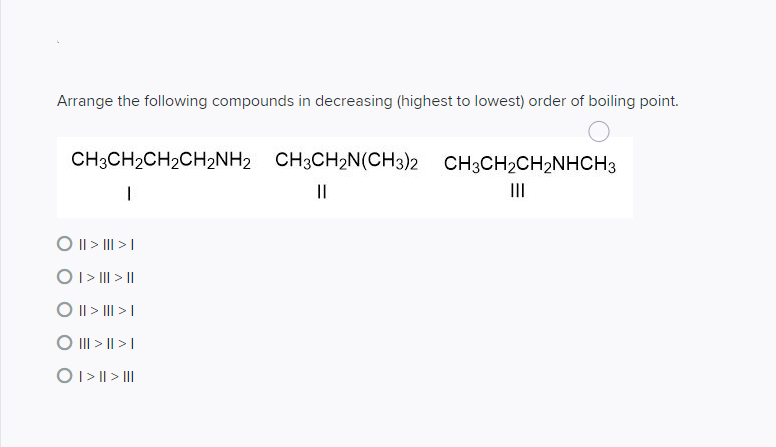Solved Arrange the following compounds in decreasing | Chegg.com