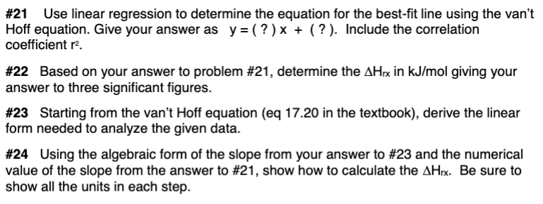 Solved Use linear regression to determine the equation for | Chegg.com Solved Use linear regression to determine the equation for | Chegg.com