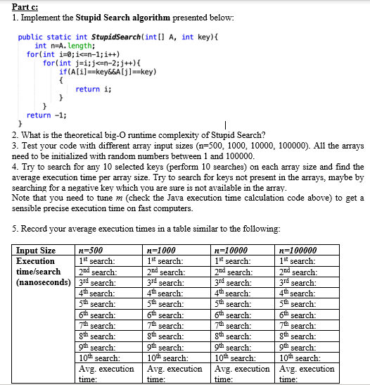 Solved Part c: 1. Implement the Stupid Search algorithm | Chegg.com