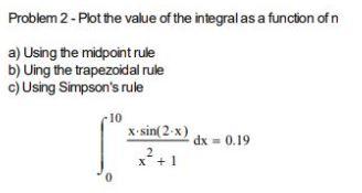 Solved Problem 2- Plot the value of the integral as a | Chegg.com