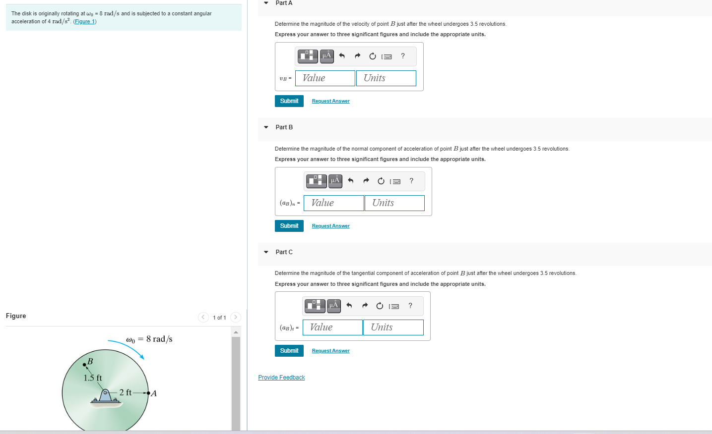 Solved The disk is originally rotating at ω0=8rad/s and is | Chegg.com