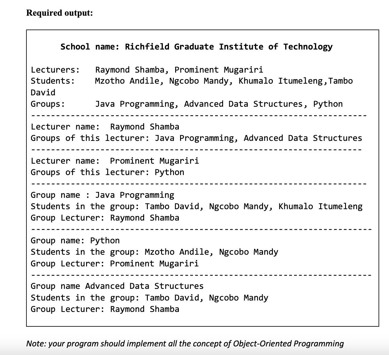 PROGRAMMING 742 - C# Richfield Graduate Institute of | Chegg.com