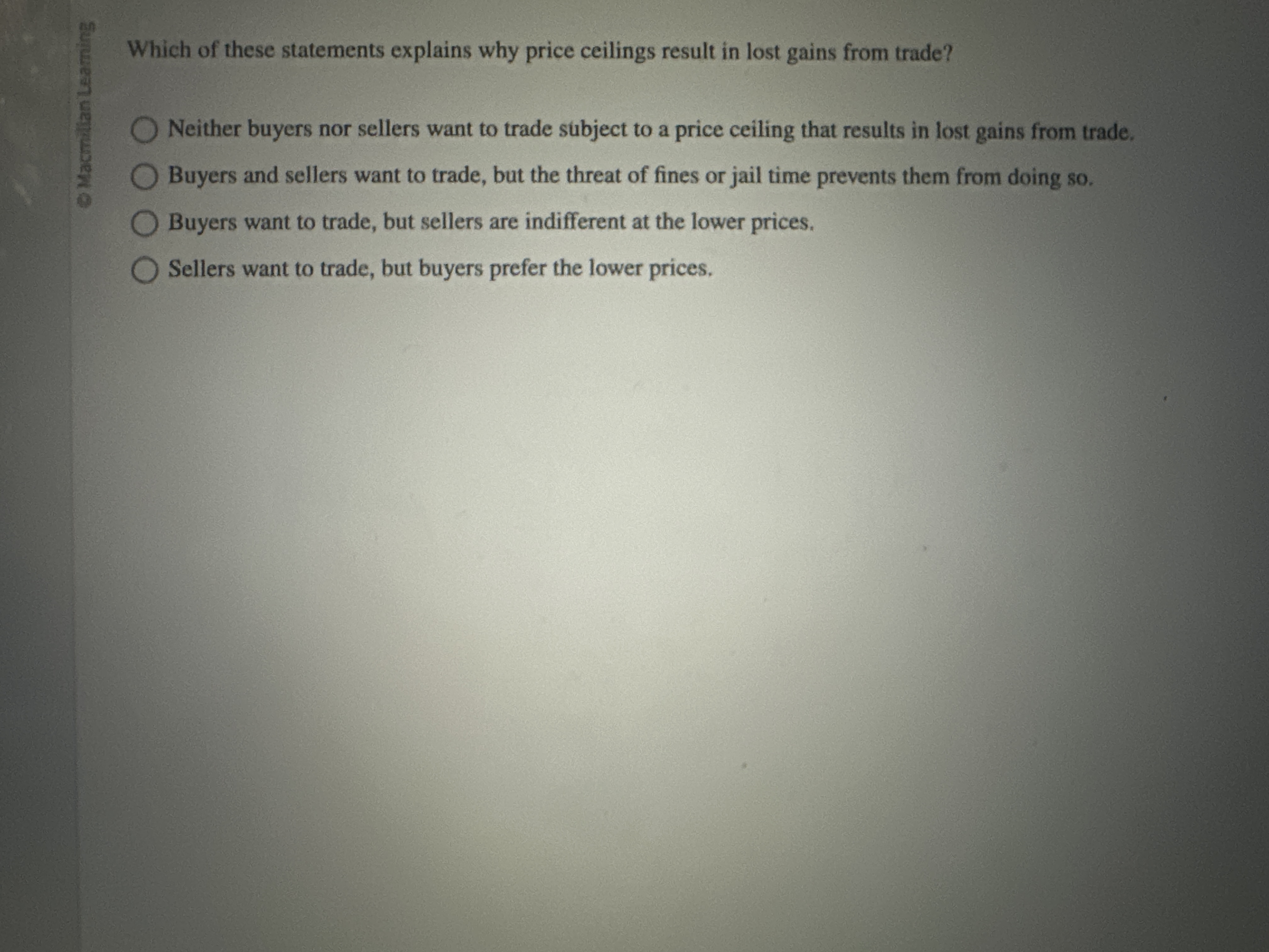 Solved Which of these statements explains why price ceilings | Chegg.com