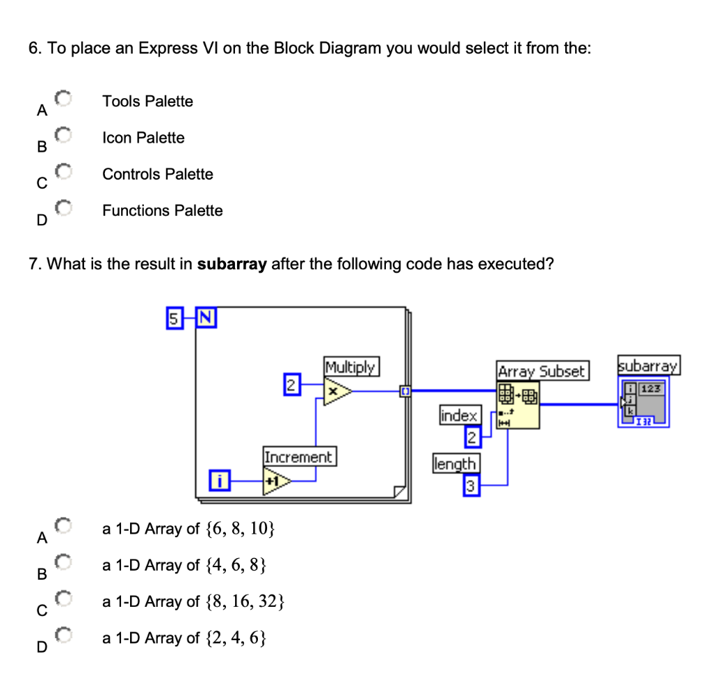 Solved 6. To place an Express VI on the Block Diagram you | Chegg.com