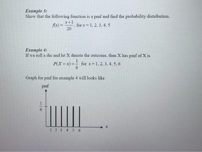 Solved Example 3: Show that the following function is a pmf | Chegg.com