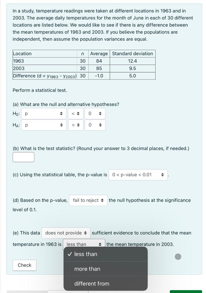 Solved In a study, temperature readings were taken at | Chegg.com