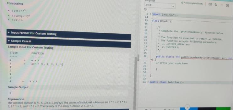 The score of an array is its maximum element times | Chegg.com