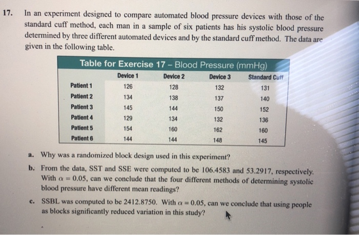 Solved In an experiment designed to compare automated blood | Chegg.com