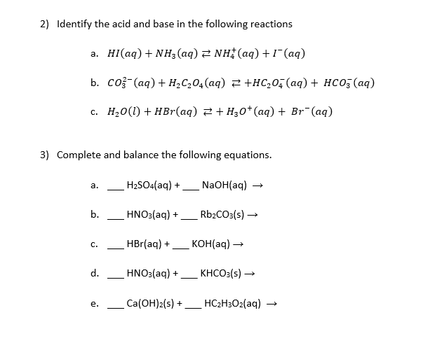 Solved 1) Use the solubility rules to complete and balance | Chegg.com