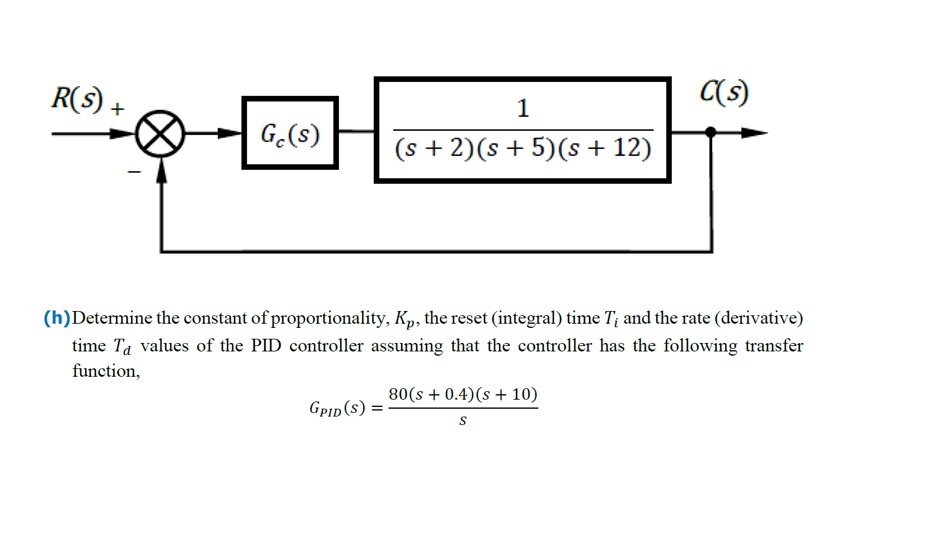 Solved (h)Determine the constant of proportionality, Kp, | Chegg.com