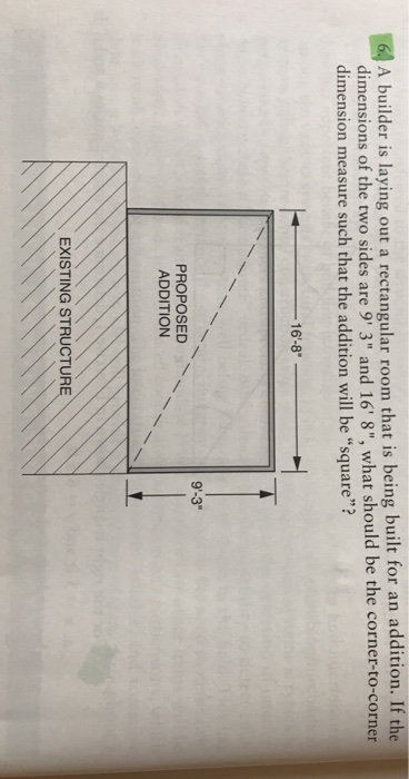 Solved A builder is laying out a rectangular room that is | Chegg.com
