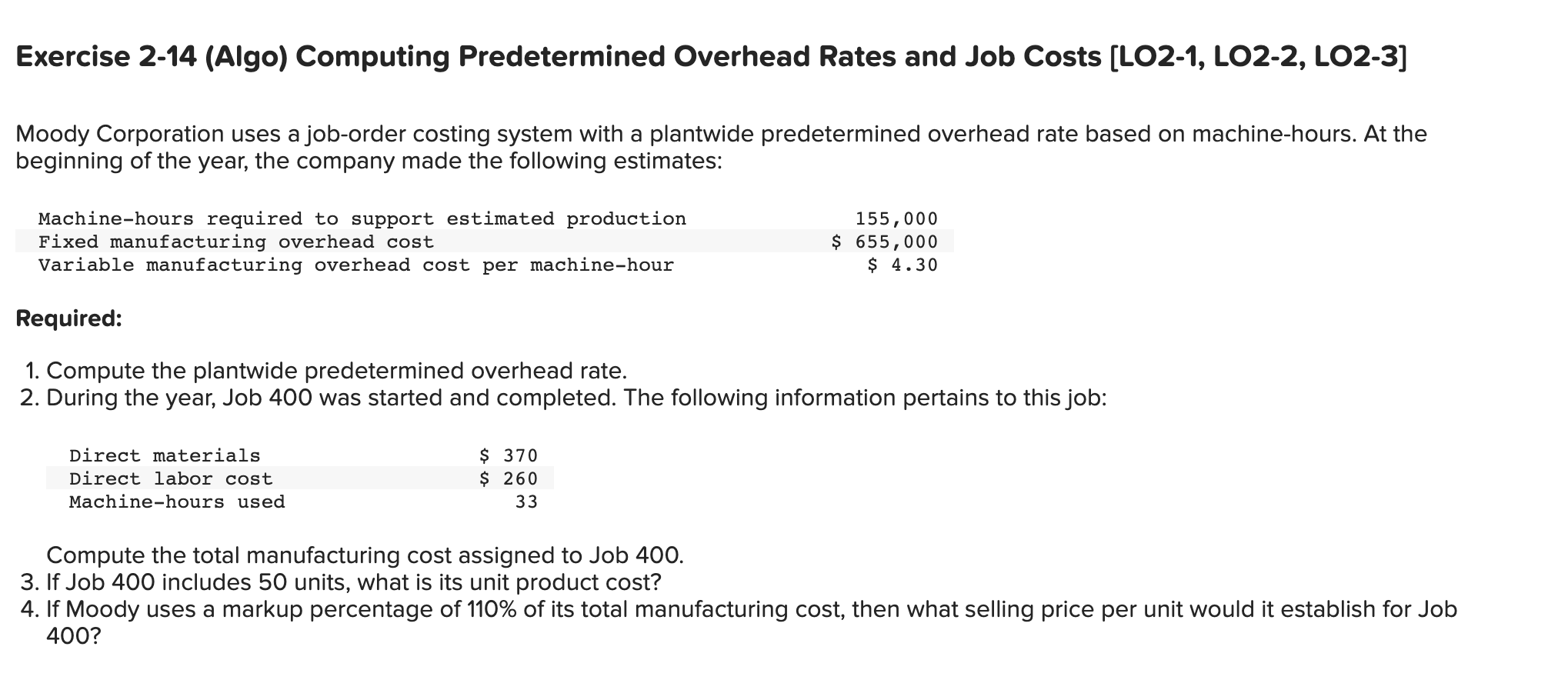 Solved Exercise 2-14 (Algo) Computing Predetermined Overhead | Chegg.com
