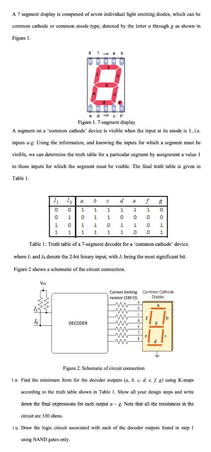 A 7 segment display is composed of seven individual | Chegg.com