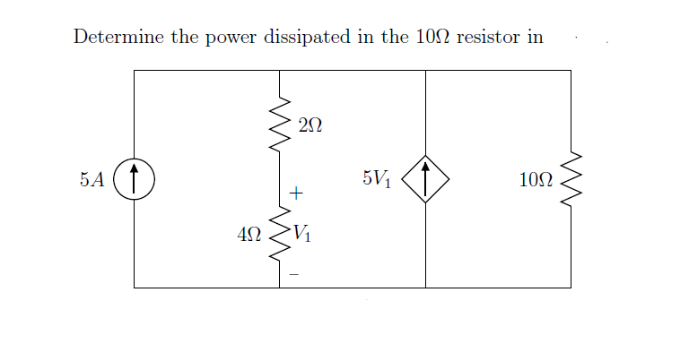 Solved Determine the power dissipated in the 101 resistor in | Chegg.com