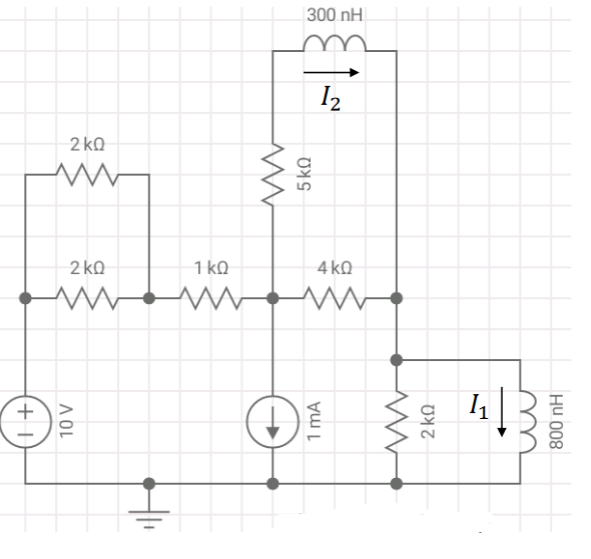 Solved Find the currents I1 and I2 in the RL circuit. Assume | Chegg.com