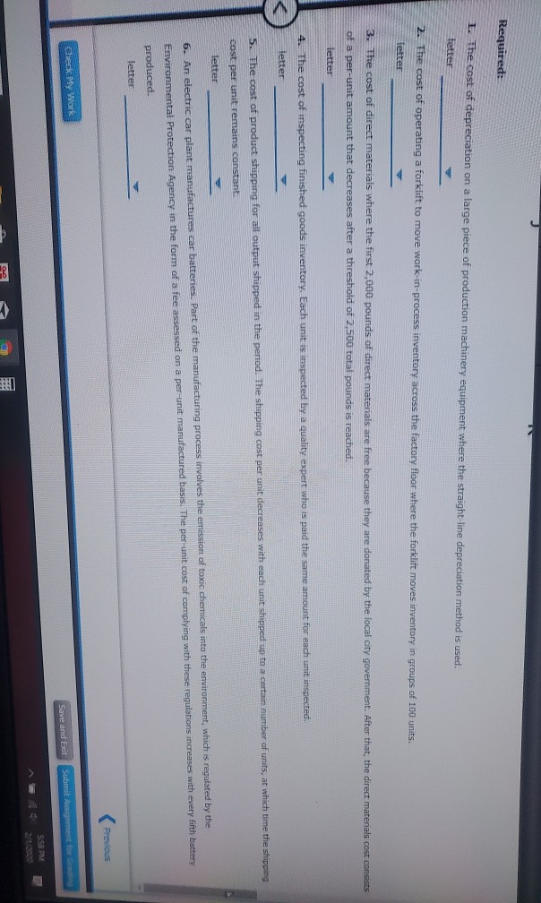 Solved eBook Calculator Print Item Matching Cost Behavior | Chegg.com