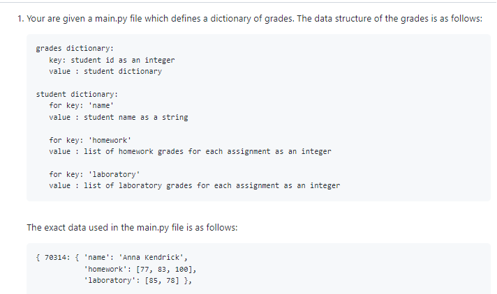 Solved Your are given a main.py file which defines a | Chegg.com