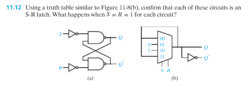Solved 11.12 Using a truth table similar to Figure 11-8(b), | Chegg.com Solved 11.12 Using a truth table similar to Figure 11-8(b), | Chegg.com
