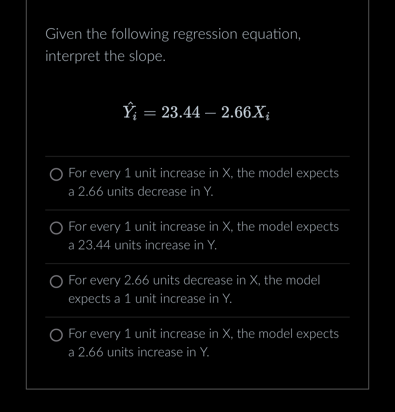 Solved Given the following regression equation, interpret | Chegg.com