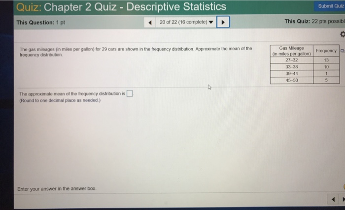 Solved Quiz: Chapter 2 Quiz - Descriptive Statistics Submit | Chegg.com
