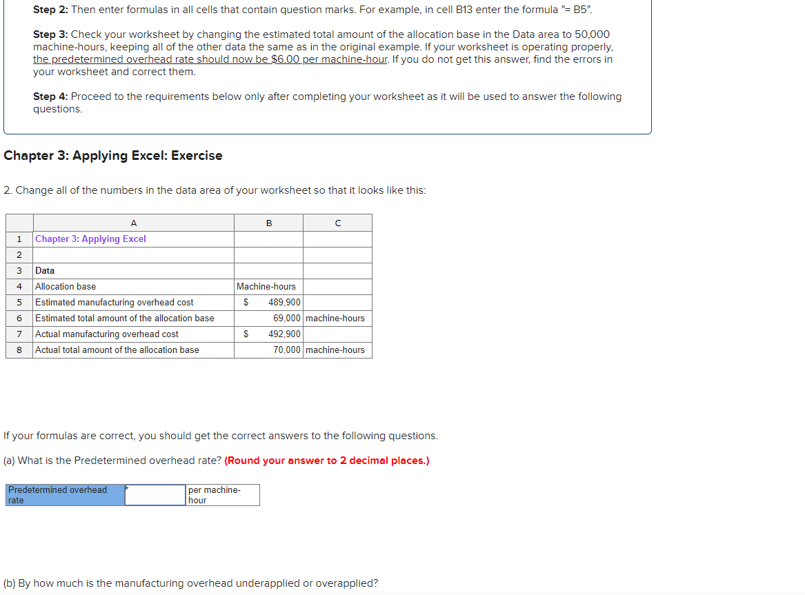 Solved Step 2: Then enter formulas in all cells that contain | Chegg.com