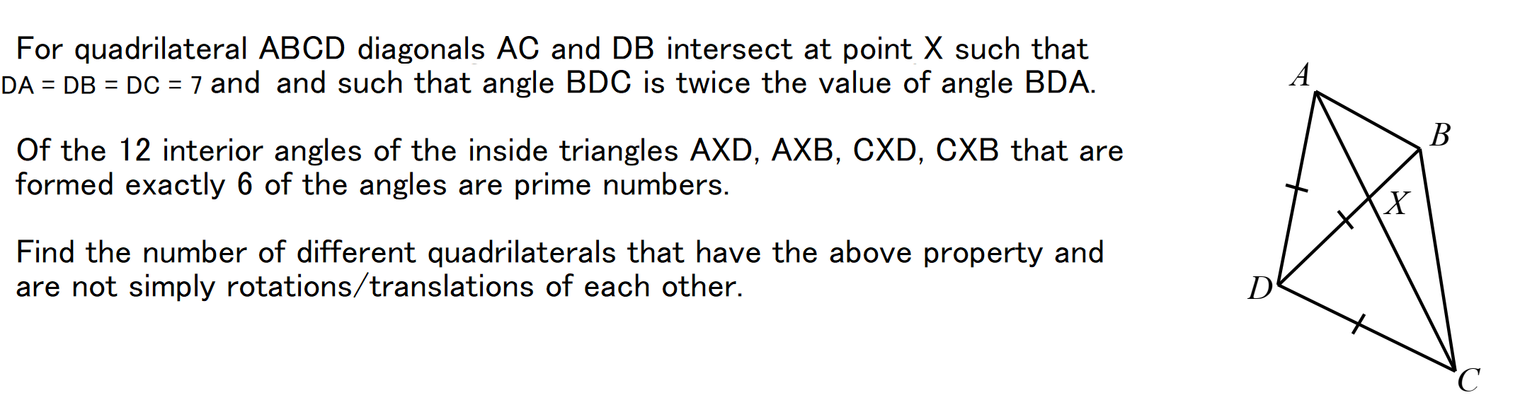 Solved For quadrilateral ABCD diagonals AC and DB intersect | Chegg.com