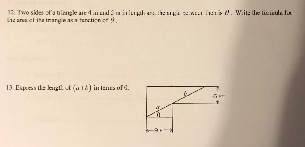 Solved 12. Two sides of a triangle are 4 m and 5 m in length | Chegg.com
