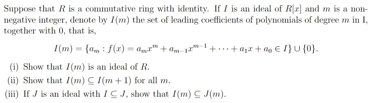 Solved Suppose that R is a commutative ring with identity. | Chegg.com