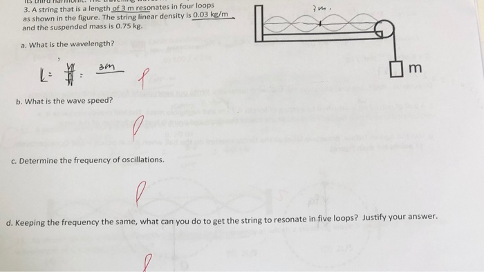 Solved 3. A string that is a length of 3 m resonates in four | Chegg.com