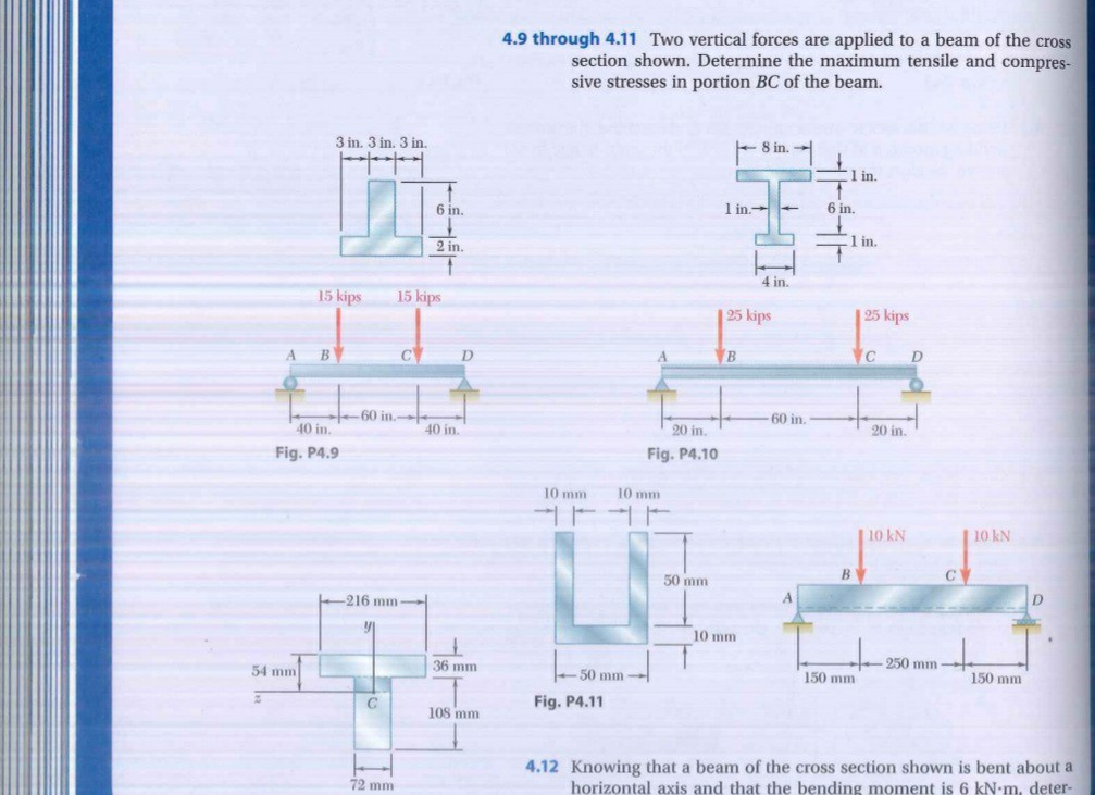 Solved 4.19 and 4.20 Knowing that for the extruded beam | Chegg.com