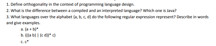 Solved 1. Define orthogonality in the context of programming | Chegg.com