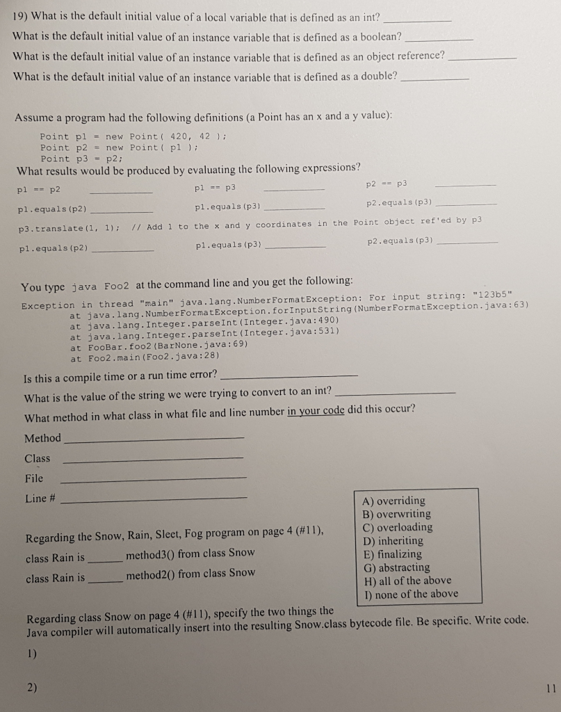 Solved 19 What Is The Default Initial Value Of A Local