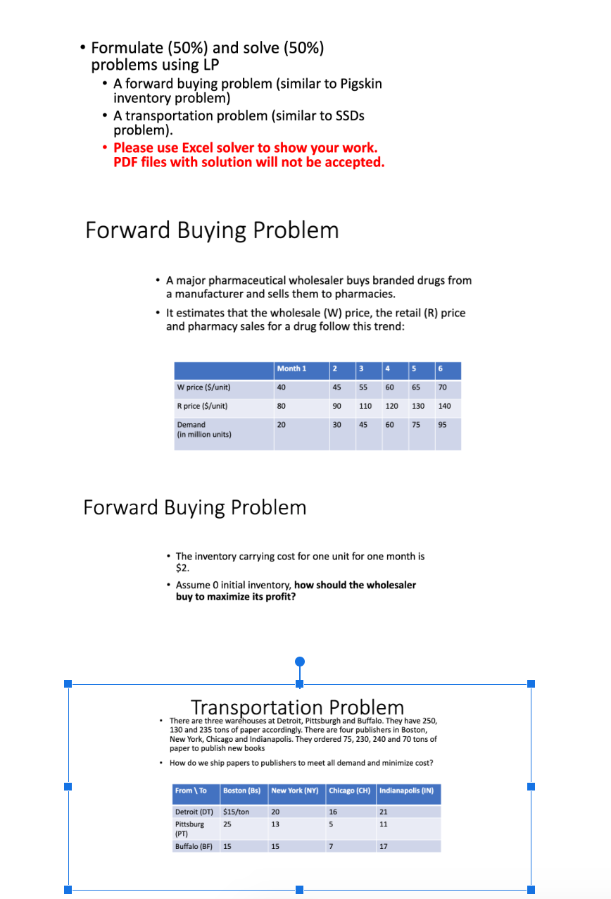 - Formulate (50\%) and solve (50\%) problems using LP | Chegg.com