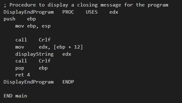 Solved INCLUDE Irvine32.inc ; Macro to get a string input | Chegg.com