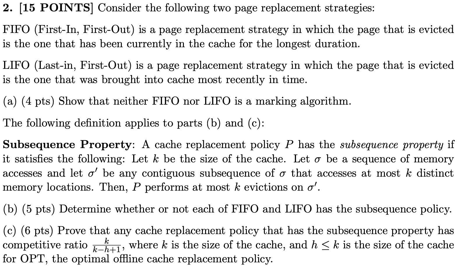 Solved 2. [15 POINTS] Consider the following two page | Chegg.com