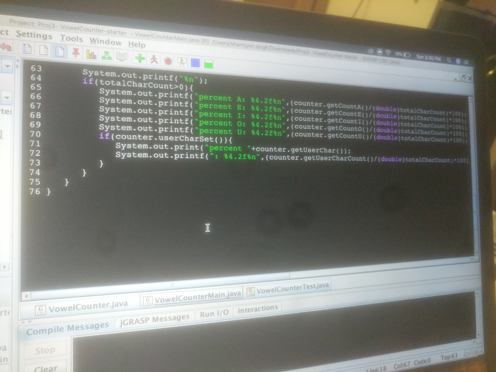 Solved ject: Proj3-VowelCounter-starter VowelCounter java | Chegg.com