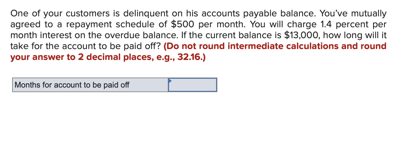 Solved One of your customers is delinquent on his accounts | Chegg.com