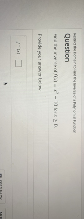 Solved Restrict the Domain to Find the Inverse of a | Chegg.com