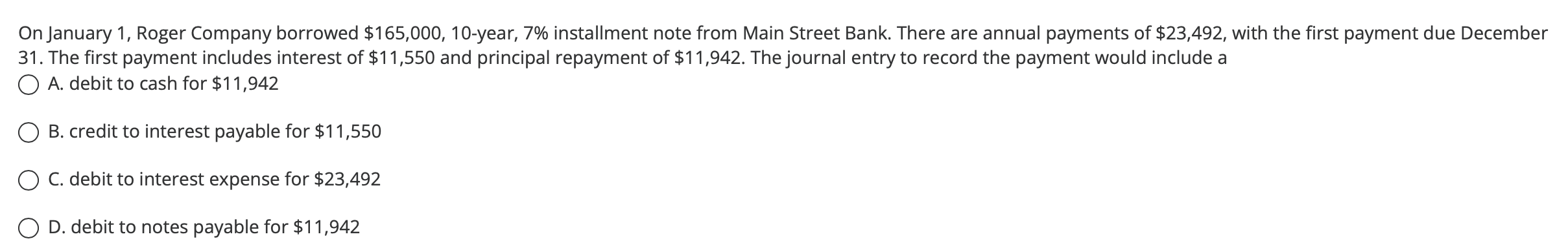 Solved On January 1, Roger Company borrowed | Chegg.com