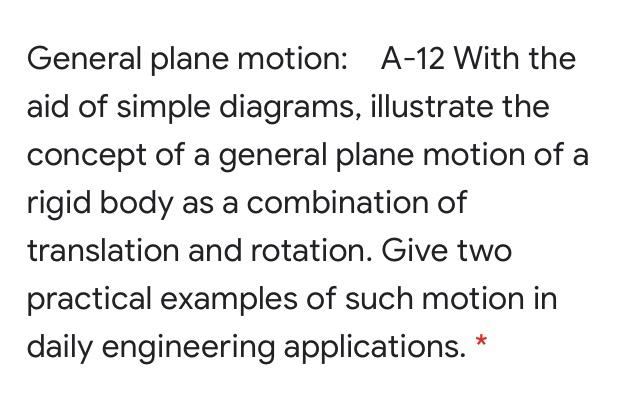 Solved General plane motion: A-12 With the aid of simple | Chegg.com