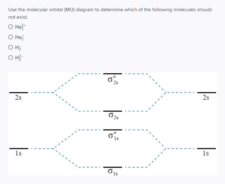 Solved Use the molecular orbital (MO) diagram to determine | Chegg.com