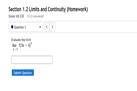 Solved Section 1.2 Limits and Continuity (Homework) Score: | Chegg.com