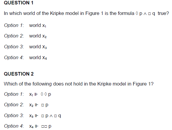 Solved Figure 1: Kripke model used in Questions 1 to 5\r\nIn | Chegg.com