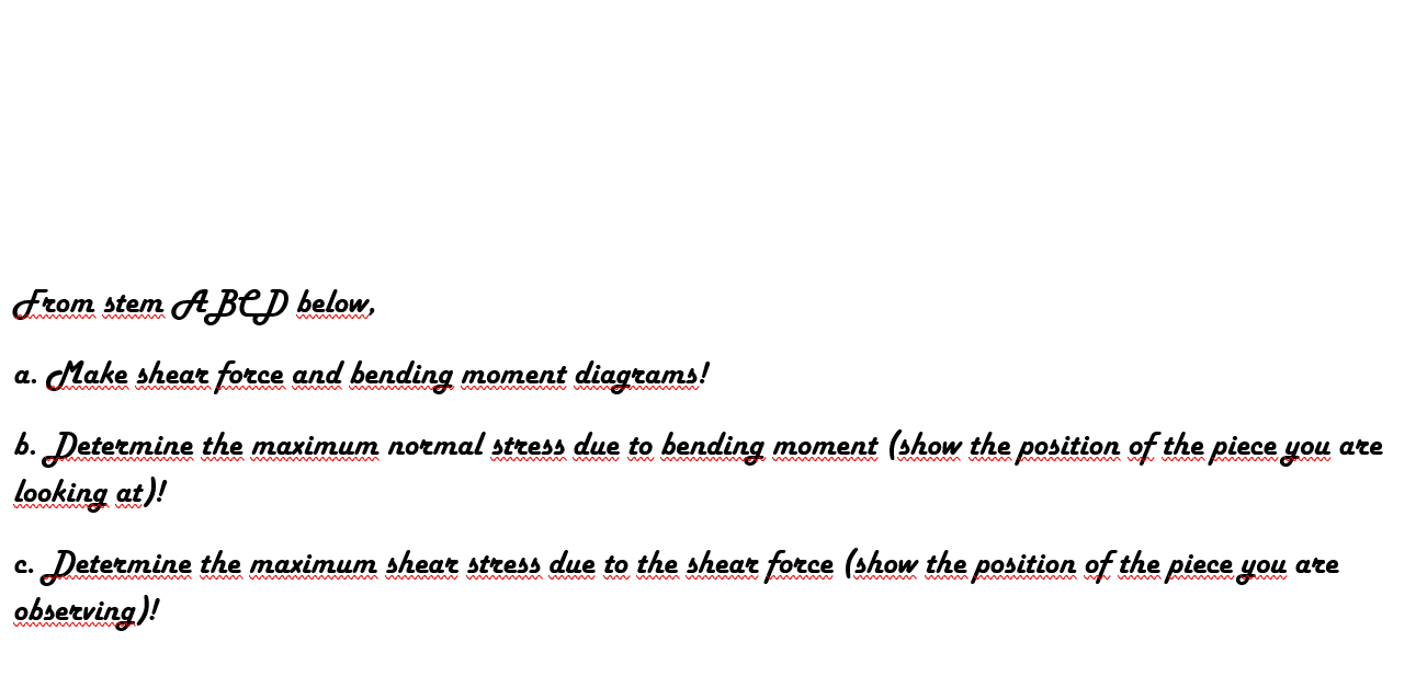 Solved from stem ABCD below, a. Make shear force and bending | Chegg.com