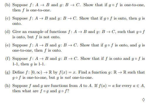 Solved 9 (b) Suppose f: A + B and g: B+C. Show that if go f | Chegg.com